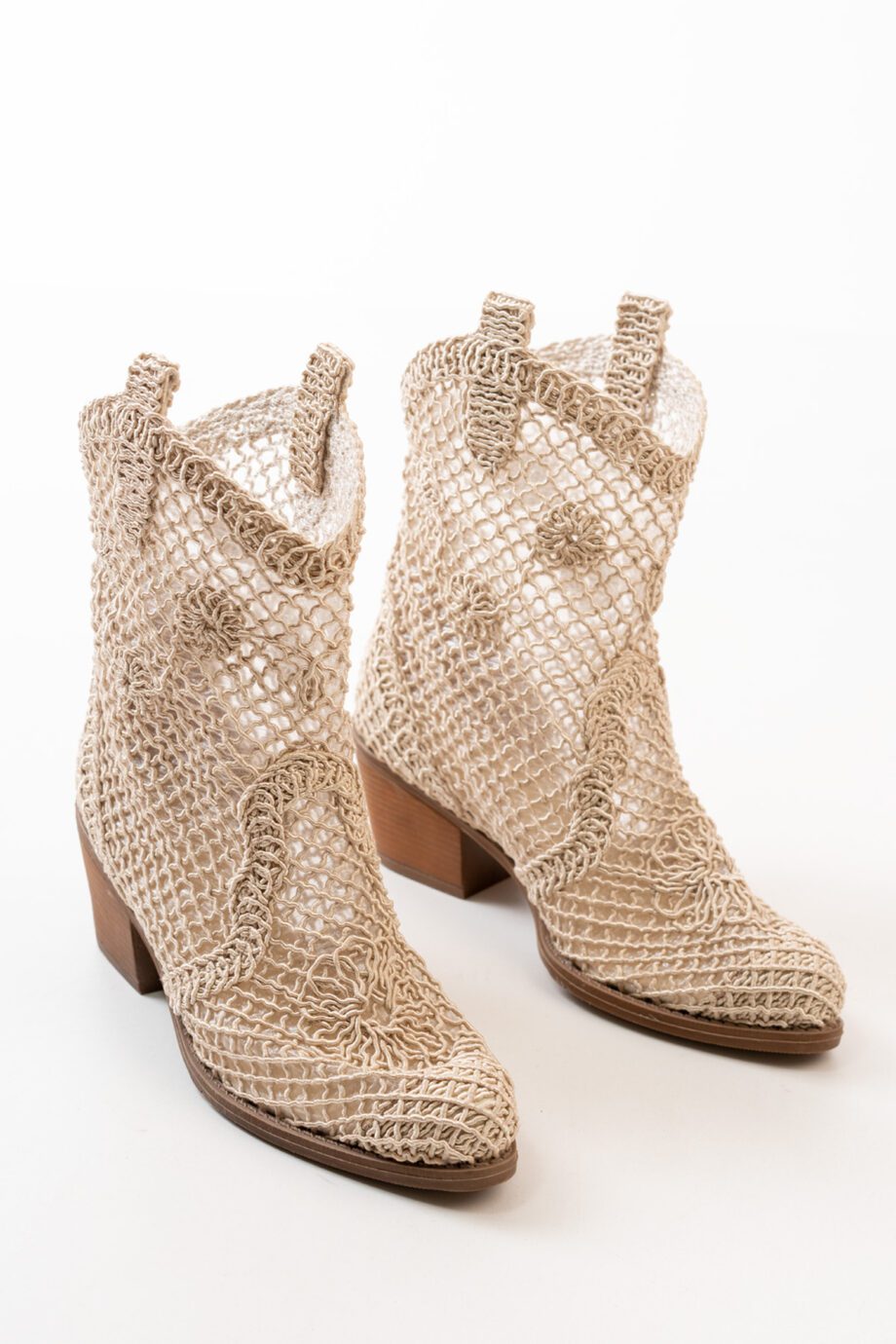 Bohemian Cowboy Textile Lace Fabric Western Cowboy Short Summer Boots ...